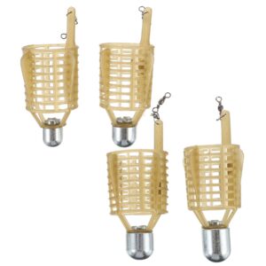 besportble 4pcs fishing bait cage iron head bait cage crawdad fishing lures fishing feeder basket minnow bucket carp feeder holder fishing basket fishing bait fishing cage to feed