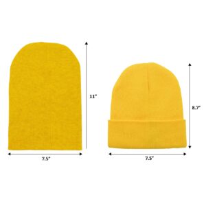 Century Star Beanie For Men Women Black Beanie Hat Soft Winter Beanies Cuff Beanie Skull Caps Knit Hats 1Pc Yellow One Size