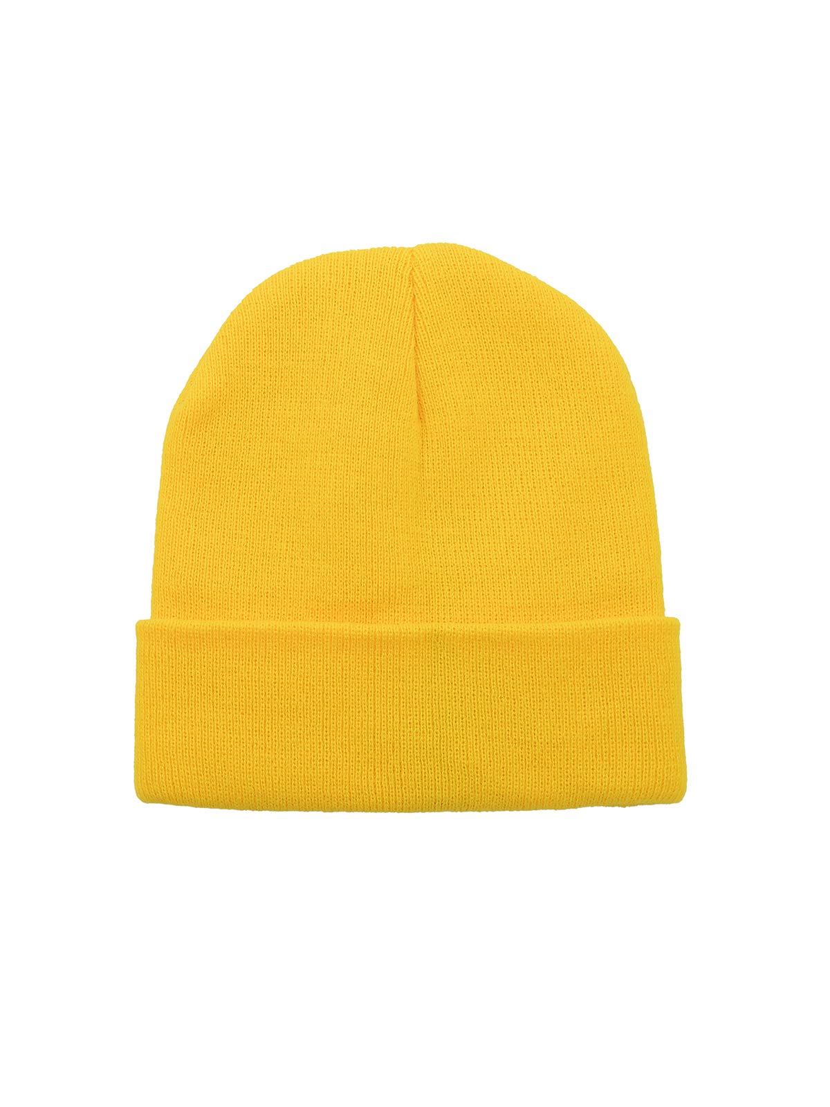 Century Star Beanie For Men Women Black Beanie Hat Soft Winter Beanies Cuff Beanie Skull Caps Knit Hats 1Pc Yellow One Size