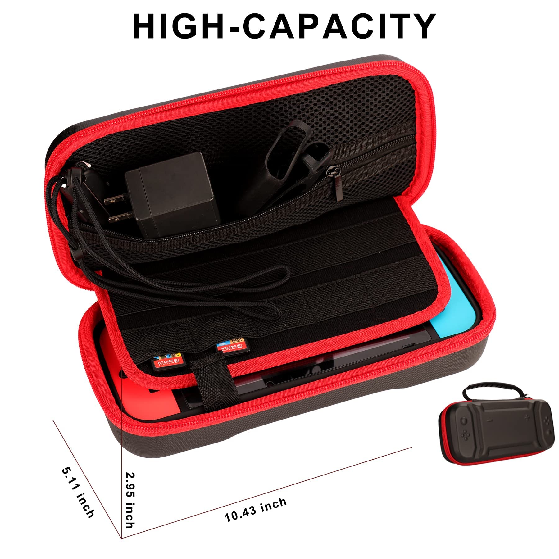 Switch Accessories Bundle for Nintendo Switch: Carrying Case, Screen Protector, Joycon Grips, Steering Wheels, Charging Dock, Playstand, Comfort Joy-Con Case and More (23 in 1)