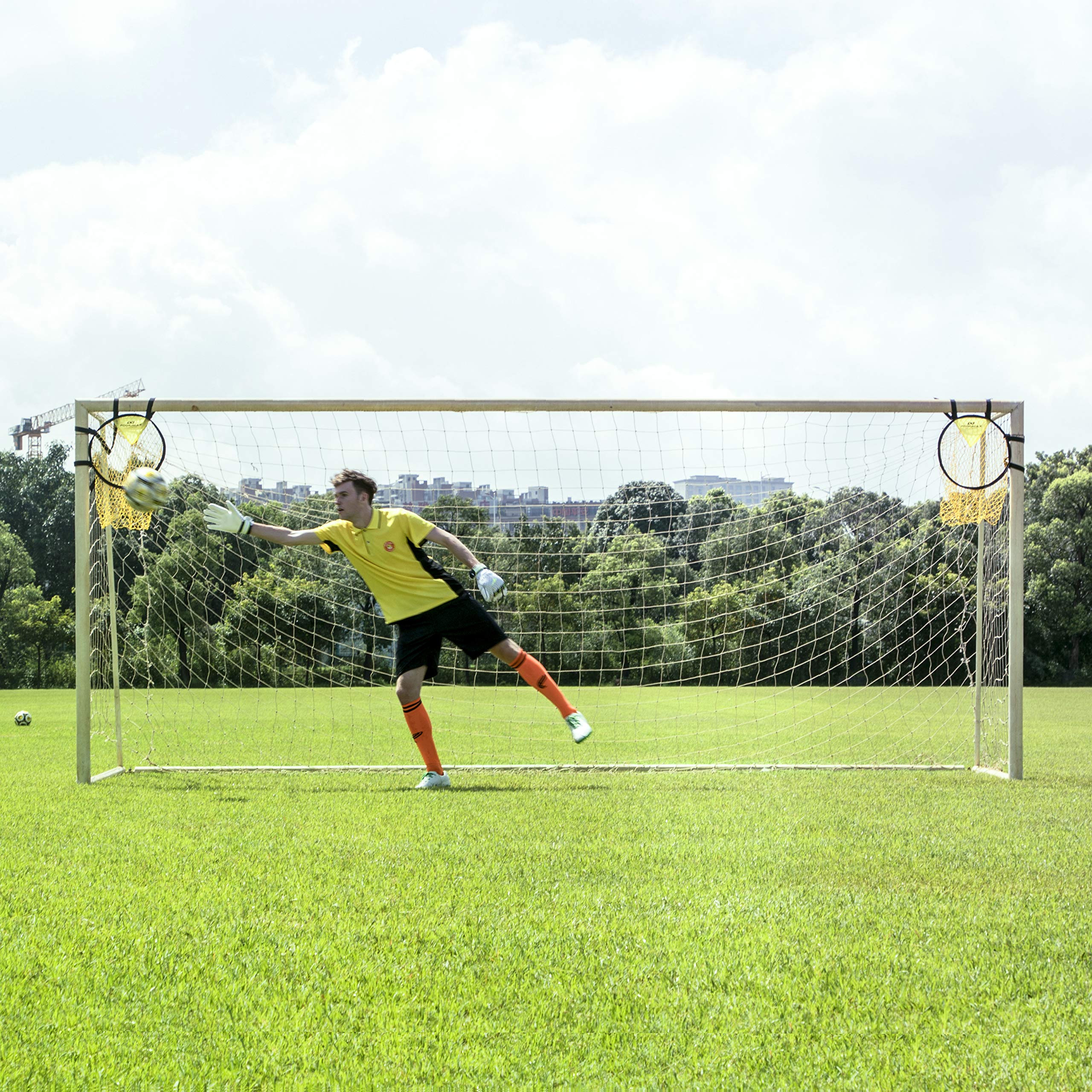 PodiuMax Top Bins Soccer Target Goal, Easy to Attach and Detach to The Goal, Set of 2, for Shooting Accuracy Training (Red)