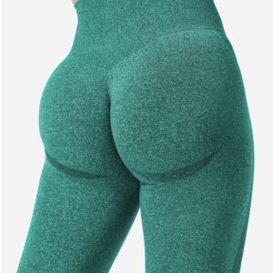 YEOREO Women Seamless Workout Leggings Gym High Waist Smile Contour Yoga Pants Green