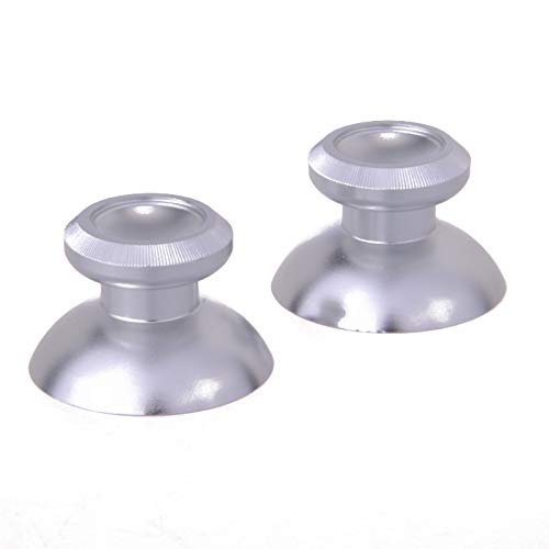 eXtremeRate Metal Silver Alumium Alloy Thumbsticks Bullet ABXY Mod Buttons Replacement Parts for Xbox One Standard, for Xbox One Elite, for Xbox One S/X Controller