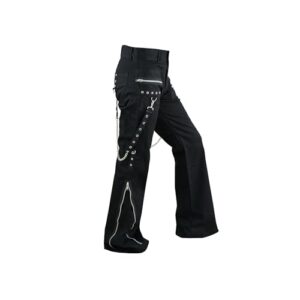 Women's Chains Black Rhinestones Gothic Punk Emo Pants Straps Baggy Pants