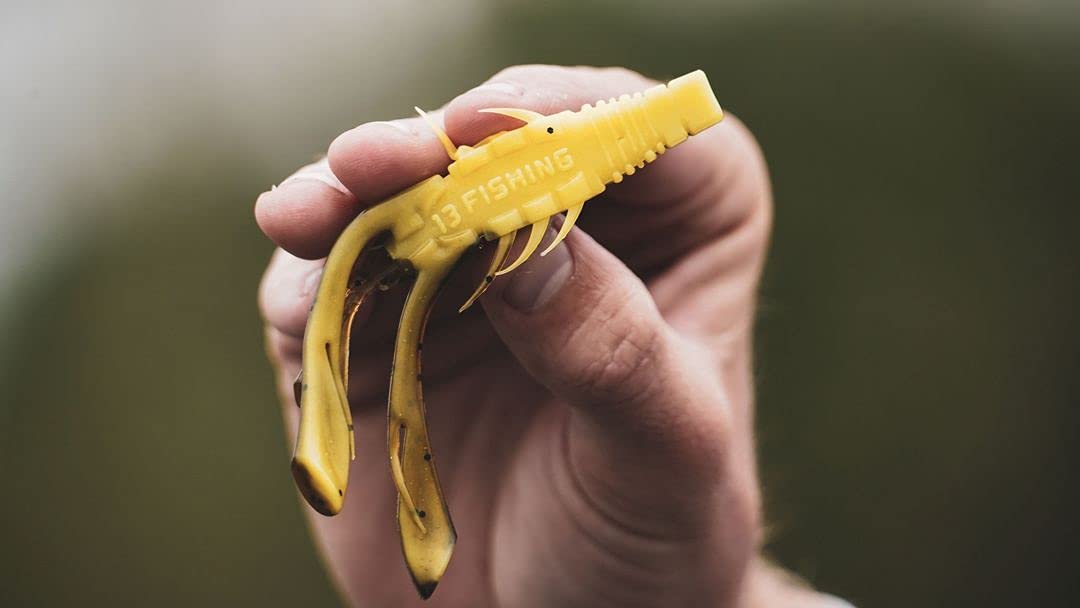 13 FISHING - Wobble Craw - Creature Bait - 4.25" - 2/7oz - Boss Nugget - 5 Baits Per Pack - RE-WC4.25-23