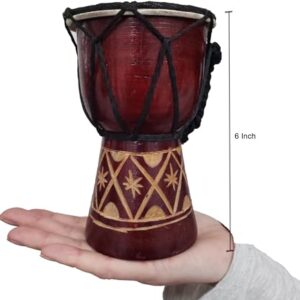 Djembe Drum Carved Bongo African inspired music also a unique gifting idea. Carver Abstract Elephant Giraffe Turtle. (6 Inch, Elephant)