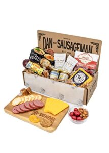 dan's gourmet gift basket - savory sausage, wisconsin cheese, chocolate cherries