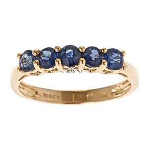 gin & grace 14k yellow gold genuine blue sapphire ring for women | ethically, authentically & organically sourced (round-cut) shaped sapphire hand-crafted jewelry for her | sapphire ring for women