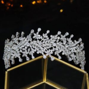 jorsnovs cz wedding headpieces for bridal cz tiaras for women cubic zirconia sweet 16 birthday headbands hair accessories