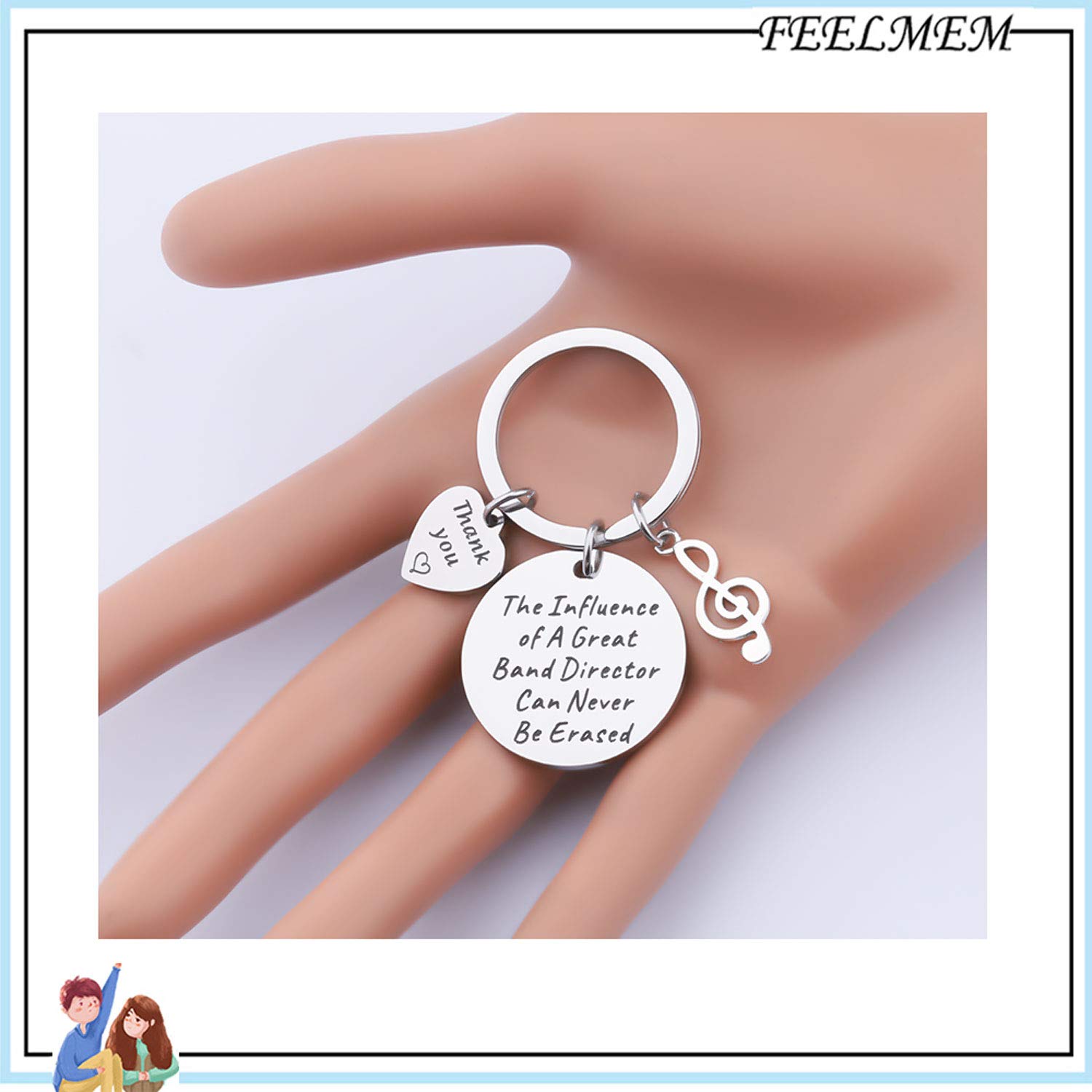 FEELMEM Band Director Gift Music Director Keychain Music Teacher Gift The Influence Of A Great Band Director Can Never Erased Gift for Band Teacher Choir Director (Band Director)