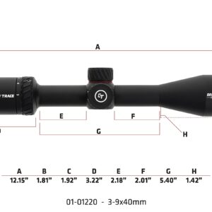 Crimson Trace Brushline Pro 3-9x40mm Riflescope with SFP, BDC 350 Legend Reticle, Lightweight Solid Construction, Scope Caps and Lens Cloth for Hunting, Shooting and Outdoor