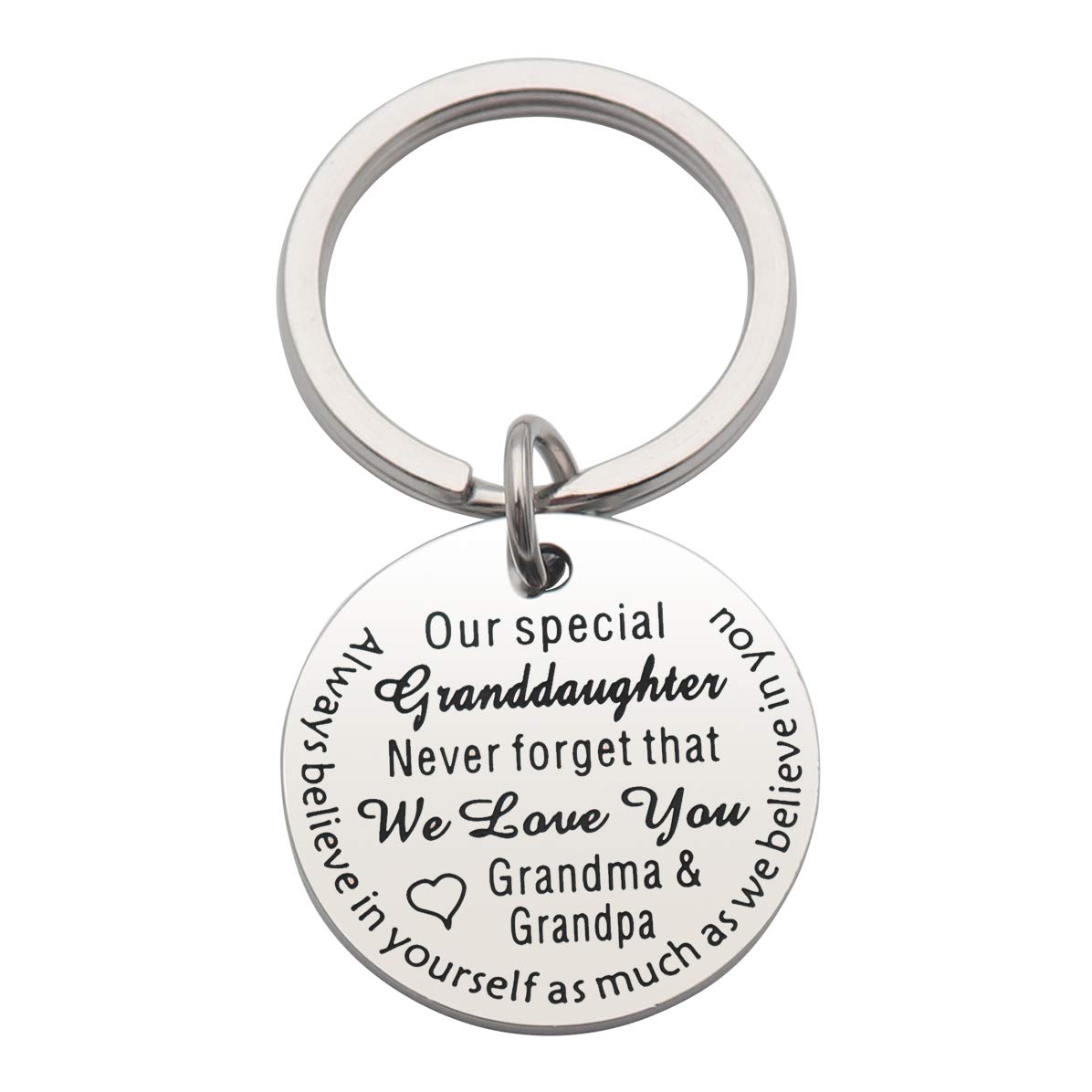 CHENVA Grandparents to Granddaughter Gifts Never Forget That We Love You Keychain Inspirational Gift for Granddaughter (Our Special Granddaughter)