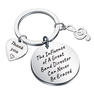 feelmem band director gift music director keychain music teacher gift the influence of a great band director can never erased gift for band teacher choir director (band director)