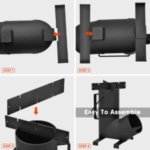 Stanbroil Camping Rocket Stove for Outdoor Cooking, Portable Wood Burning Stove for Backyard, Camp Cooking and Emergency Situations