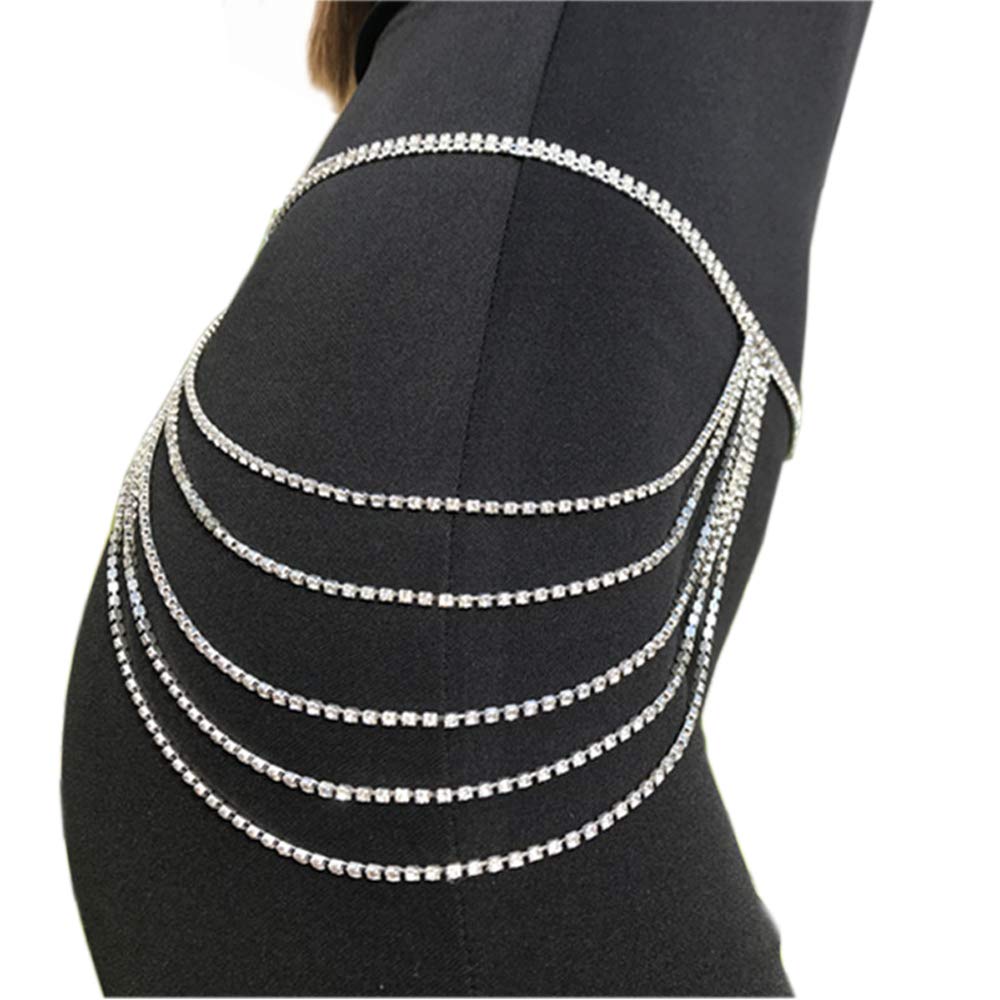 Rhinestone Body Chains Belt Crystal Waist Chains Heart Pendant Summer Beach Waist Body Jewelry Festival Belt Belly Jewelry for Women