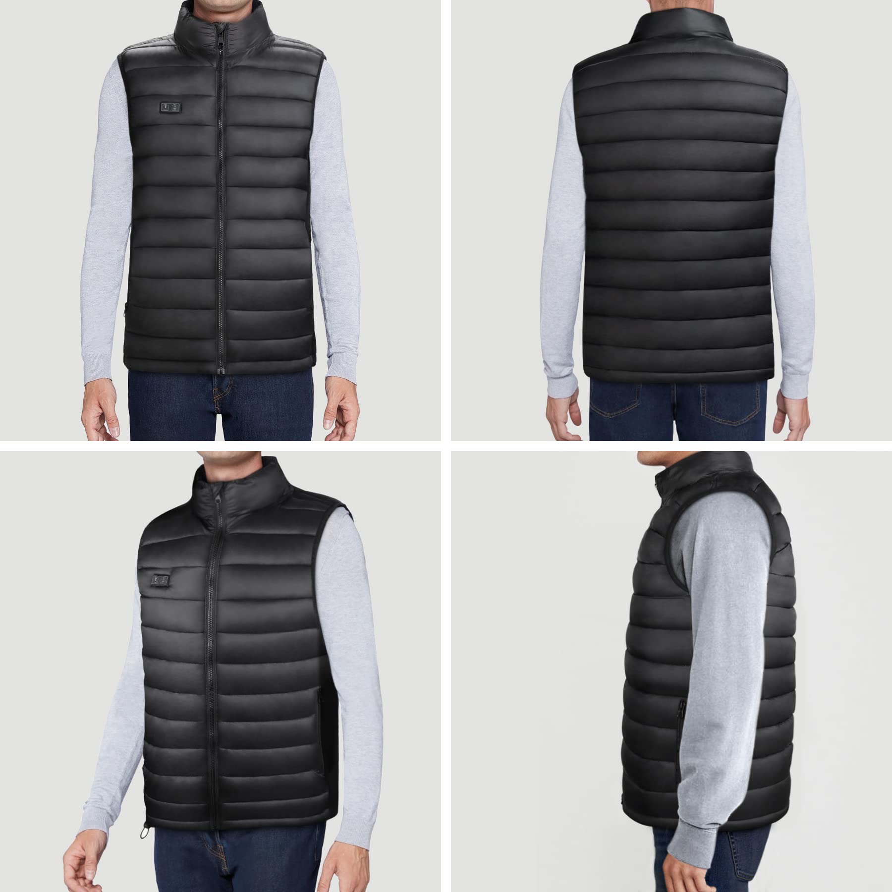 Loowoko Heated Vest for Men with Battery Pack Included, Rechargeable Heated Jacket Coat Electric Heating Vests for Winter