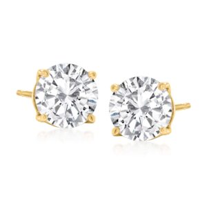 ross-simons 2.00 ct. t.w. diamond stud earrings in 14kt yellow gold