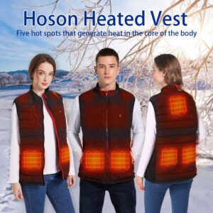 Hoson Heated Vest,Electric Lightweight Heated Vest For Men Women,Skating for Heated Jacket/Sweater/Thermal Underwear Battery