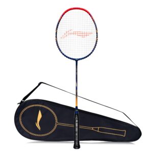 li-ning g-force superlite 3500 carbon fiber unstrung badminton racket with full cover (navy, red) (aypq094-5)