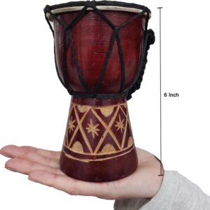 Djembe Drum Carved Bongo African inspired music also a unique gifting idea. Carver Abstract Elephant Giraffe Turtle. (6 Inch, Elephant)