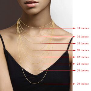 Miabella Italian 18K Gold Over Silver Italian Singapore Bead Chain Station Necklace for Women, Made in Italy (Length 18 Inch (women's average length))