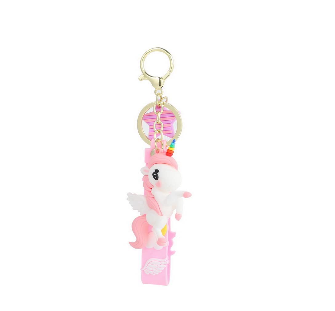 HAIQILIN Pink Unicorn Keychain backpack keychains