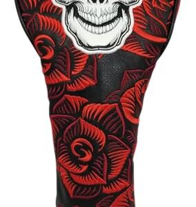 ReadyGOLF Skull & Roses All-Over Embroidered Driver Headcover