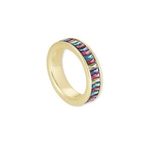 Kendra Scott Jack Gold Band Ring in Multi Crystal, Size 7