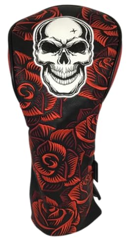 ReadyGOLF Skull & Roses All-Over Embroidered Driver Headcover