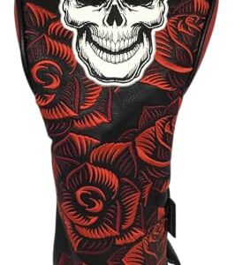 ReadyGOLF Skull & Roses All-Over Embroidered Driver Headcover