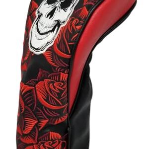 ReadyGOLF Skull & Roses All-Over Embroidered Driver Headcover