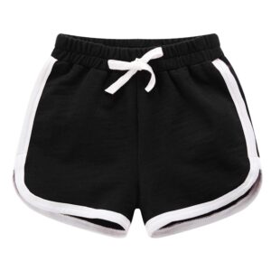 Girls Boys 3 Pack Running Athletic Cotton Shorts, Kids Toldder Workout and Fashion Dolphin Summer Beach Sports 2-3T