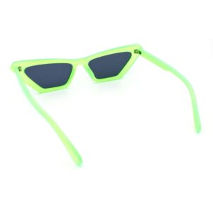 SA106 Womens Neon Pop Color 80s Squared Cat Eye Sunglasses (Green Black)