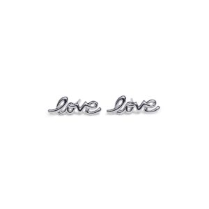 boma jewelry sterling silver love cursive script stud earrings