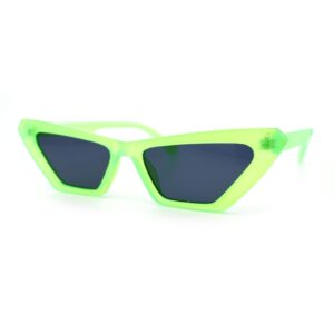 SA106 Womens Neon Pop Color 80s Squared Cat Eye Sunglasses (Green Black)