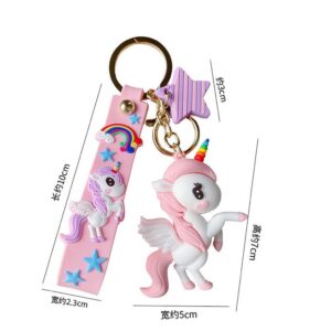 HAIQILIN Pink Unicorn Keychain backpack keychains