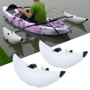 DYRABREST 2Pcs Inflatable Kayak Outrigger Stabilizer Kit, Fishing Boat Canoe Standing Float Stabilizers System Portable Kayak Stabilizer Sidekicks Kit (White)