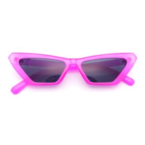 sa106 womens neon pop color 80s squared cat eye sunglasses (pink black)