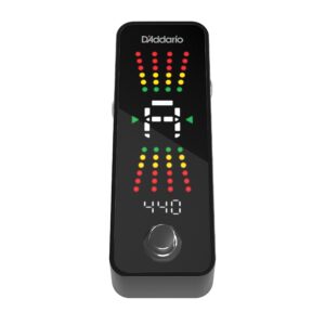 d'addario accessories guitar tuner pedal plus - chromatic tuner for electric guitars, bass guitars and more - fast and accurate with true bypass - full color display with programmable countdown timer