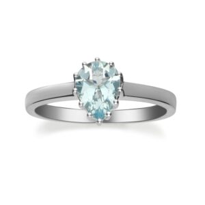 gin & grace 10k white gold blue genuine aquamarine eternity promise propose promise ring for women