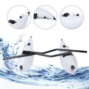 DYRABREST 2Pcs Inflatable Kayak Outrigger Stabilizer Kit, Fishing Boat Canoe Standing Float Stabilizers System Portable Kayak Stabilizer Sidekicks Kit (White)