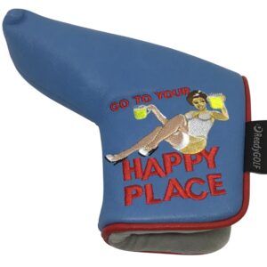 ReadyGOLF Happy Place Embroidered Putter Cover - Blade