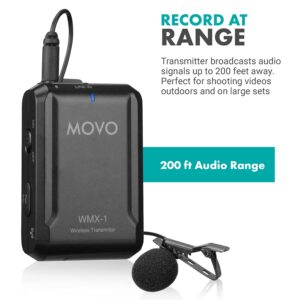 Movo WMX-1-TX 2.4GHz Wireless Lavalier Microphone, Transmitter, Crystal Clear Audio, 1-Year Warranty