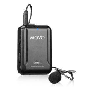 movo wmx-1-tx 2.4ghz wireless lavalier microphone, transmitter, crystal clear audio, 1-year warranty