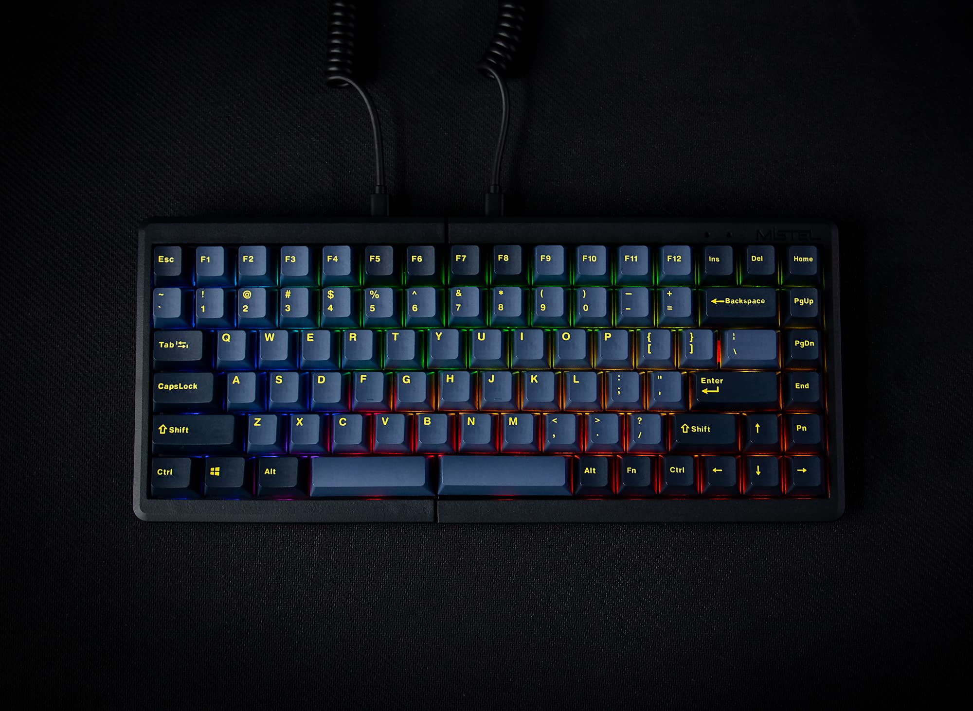 Mistel BAROCCO MD770 RGB Wireless Split Mechanical Keyboard, TKL Ergonomic Gaming Keyboard 85 Keys (Cherry MX Brown Switches, Tactile Light-Clicky)