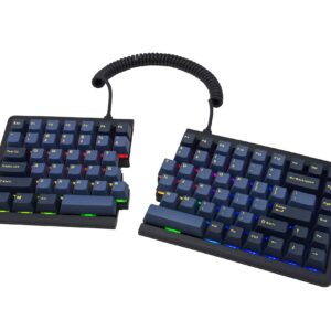 Mistel BAROCCO MD770 RGB Wireless Split Mechanical Keyboard, TKL Ergonomic Gaming Keyboard 85 Keys (Cherry MX Brown Switches, Tactile Light-Clicky)