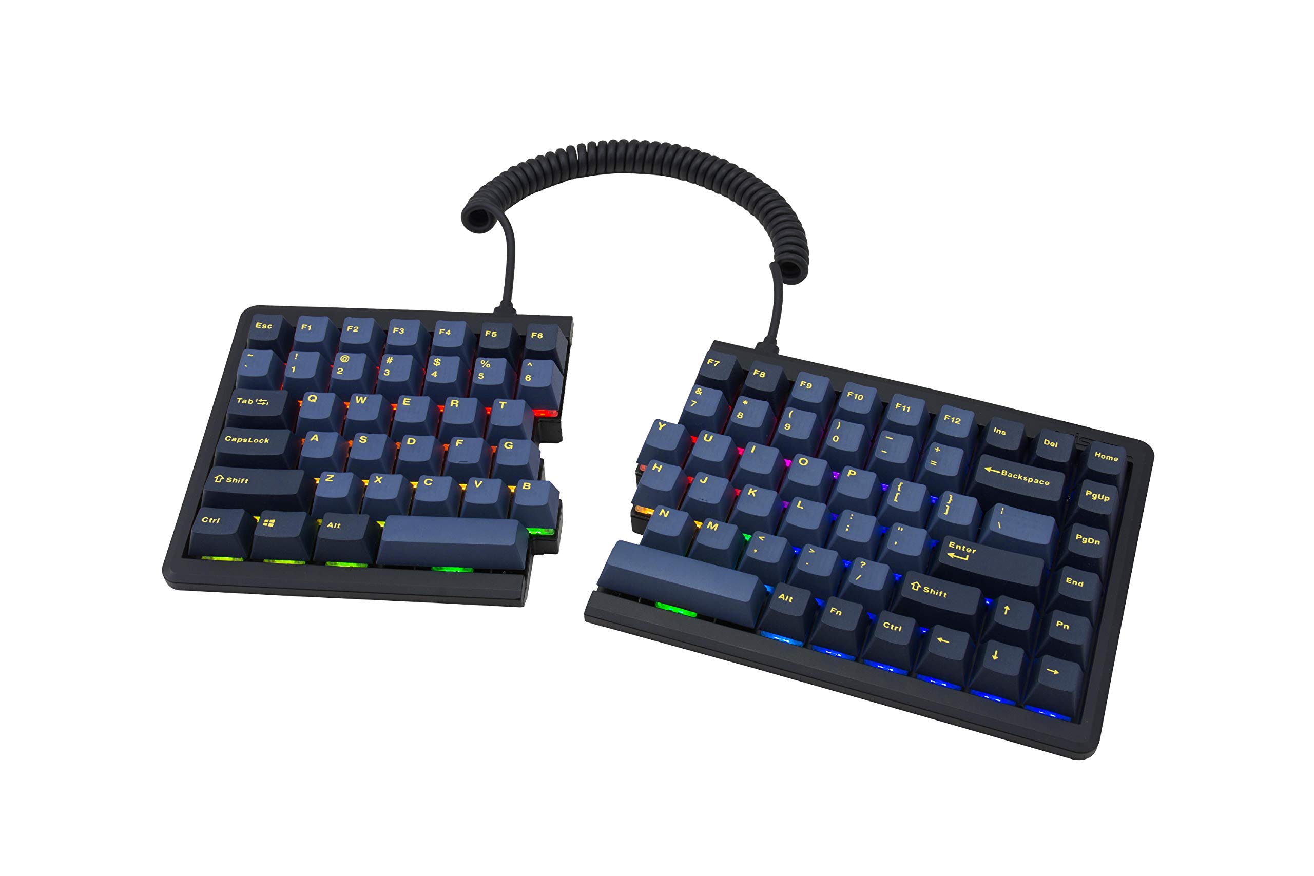 Mistel BAROCCO MD770 RGB Wireless Split Mechanical Keyboard, TKL Ergonomic Gaming Keyboard 85 Keys (Cherry MX Brown Switches, Tactile Light-Clicky)