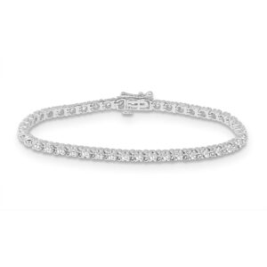 araiya fine jewelry 14k white gold natural diamond tennis bracelet (2 cttw, i-j color, i2-i3 clarity), 7"