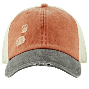 Newhattan Distressed Washed Mesh Back Cotton Unisex Trucker Hat Cap for Men and Women