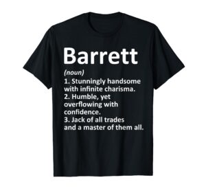 barrett definition personalized name funny birthday gift t-shirt